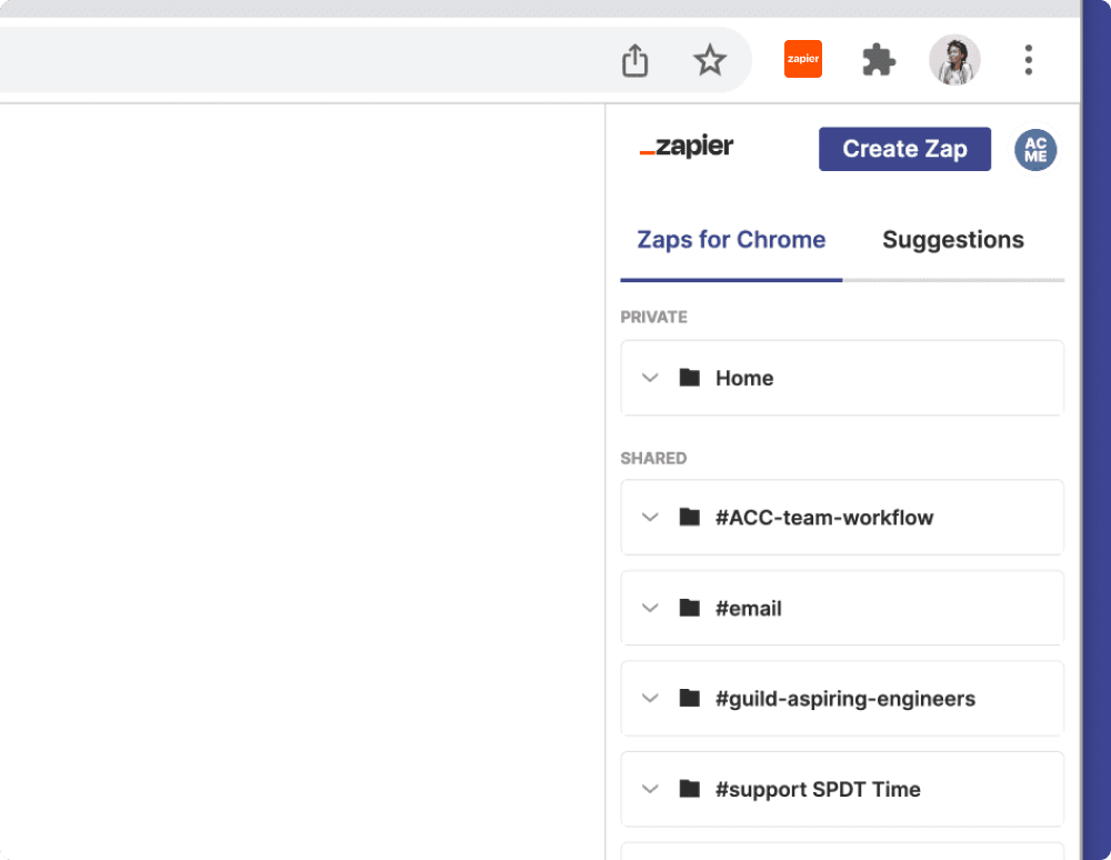 Automate your work with the Zapier Chrome extension